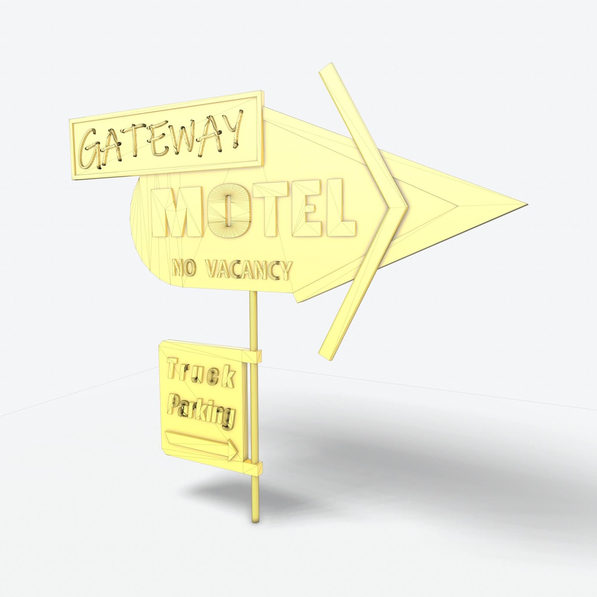 Motel Sign - 3D Model by Daniel Mikulik