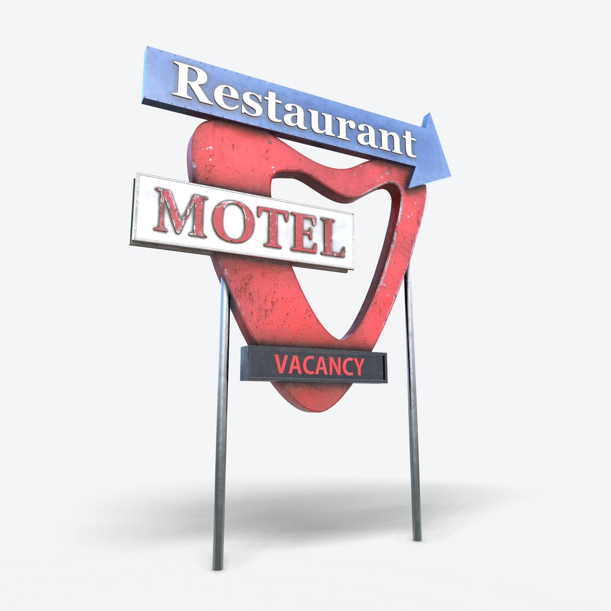 Motorway Motel Sign - 3D Model by Daniel Mikulik