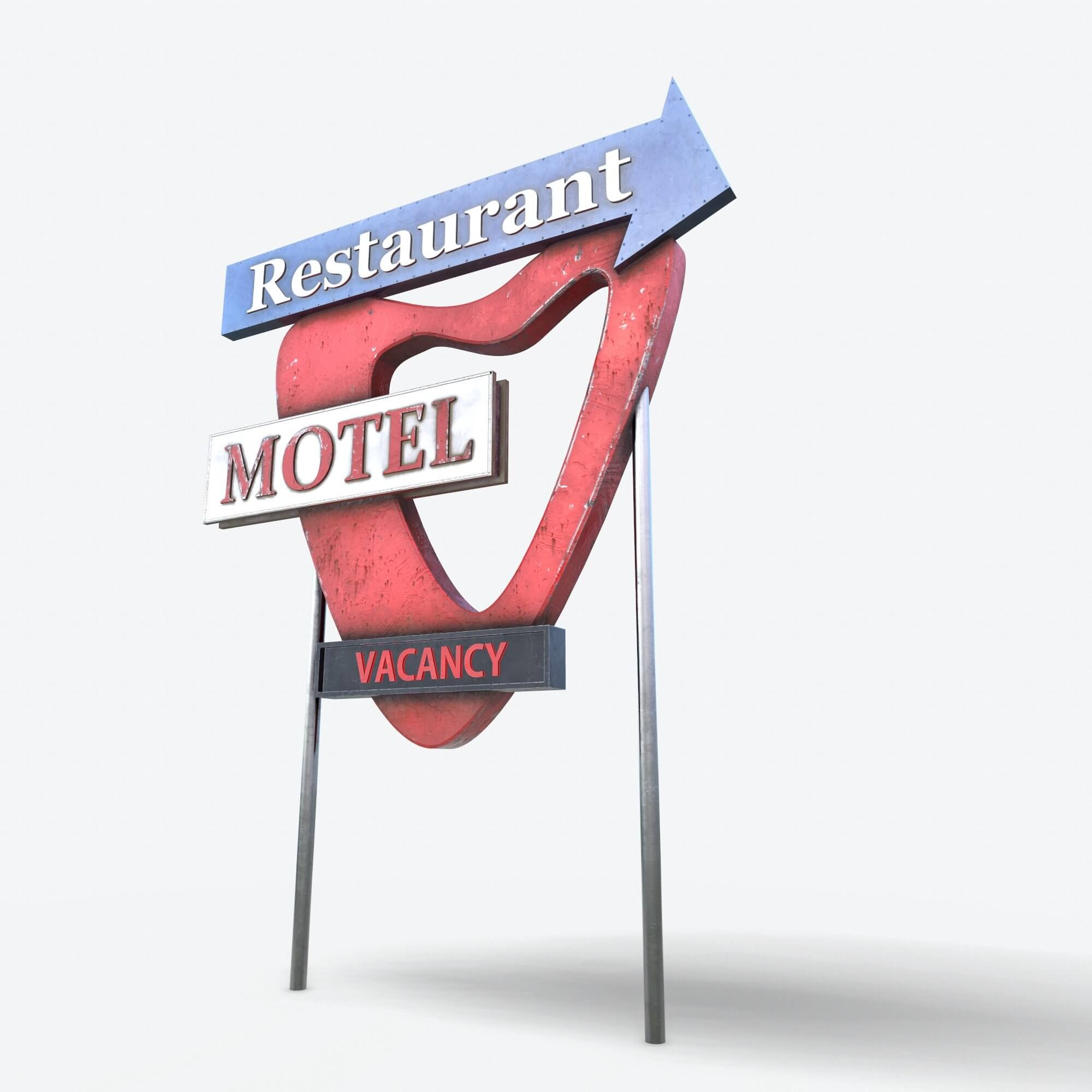 Motorway Motel Sign - 3D Model by Daniel Mikulik