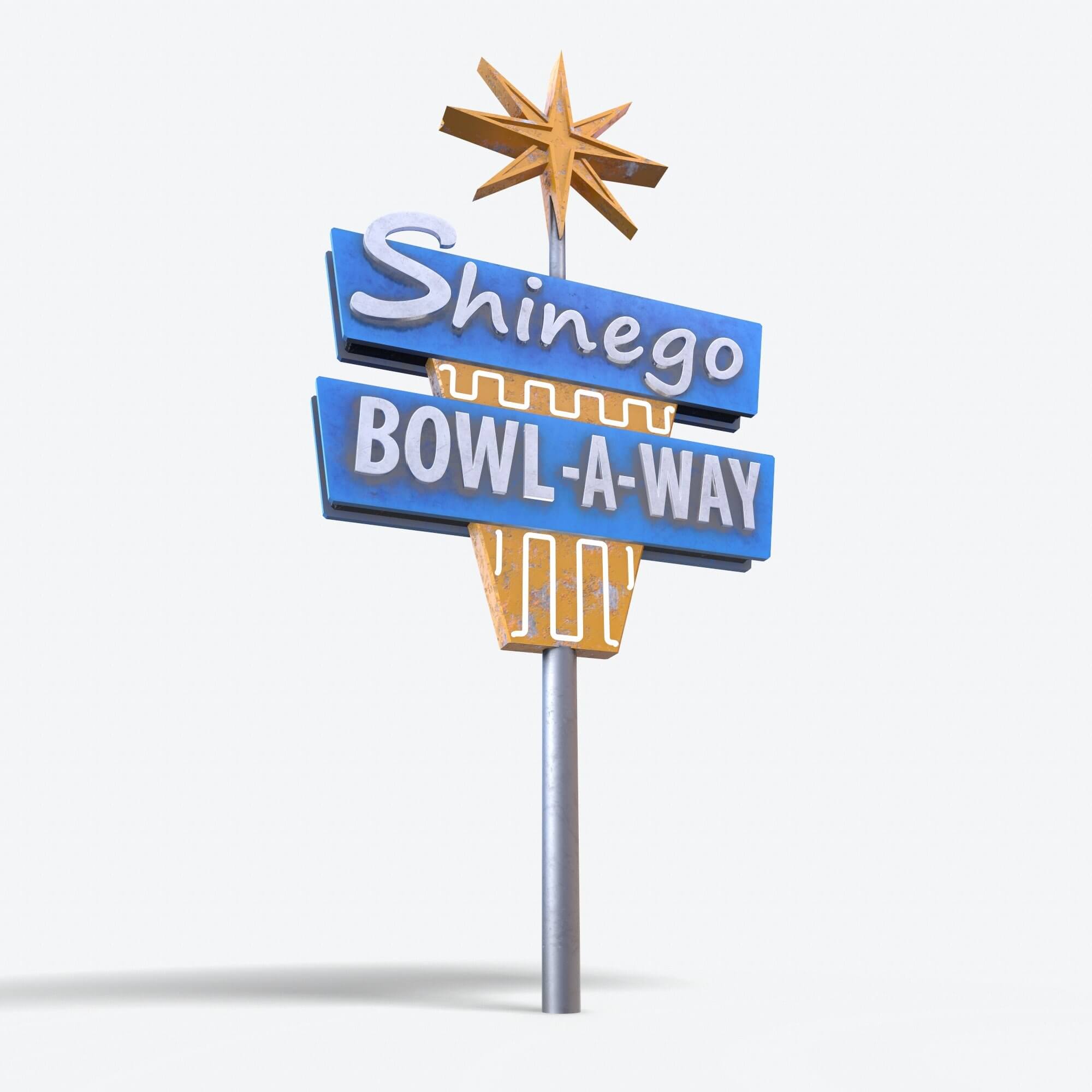 Motorway Motel Sign - 3D Model by Daniel Mikulik