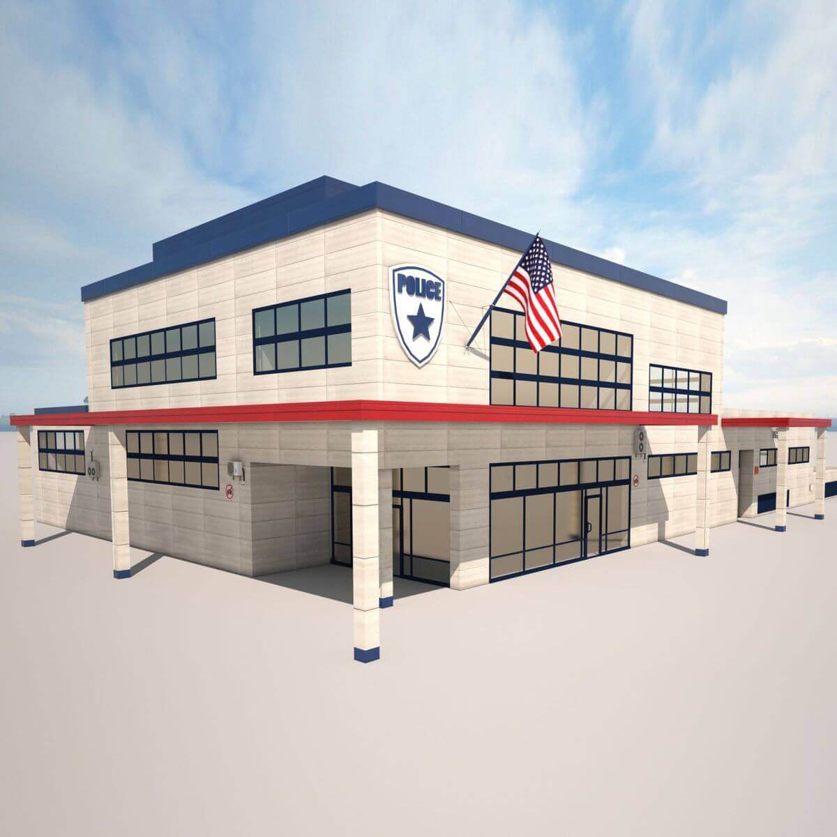 Police Station - 3D Model by Daniel Mikulik