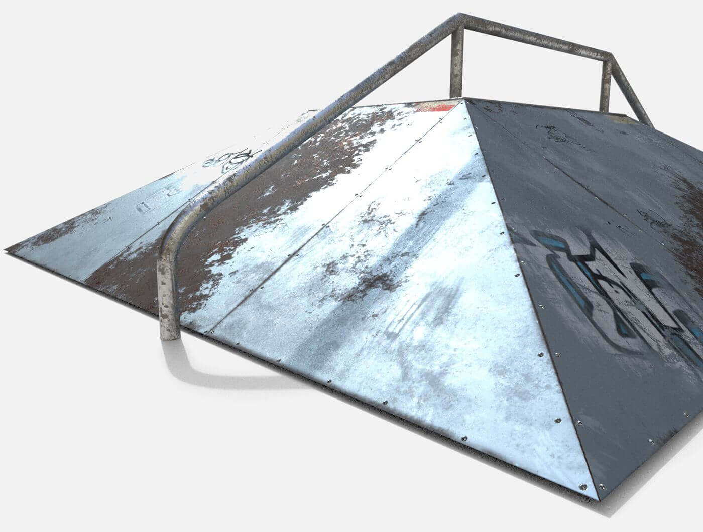 Skate Ramp with Rail - 3D Model by Daniel Mikulik