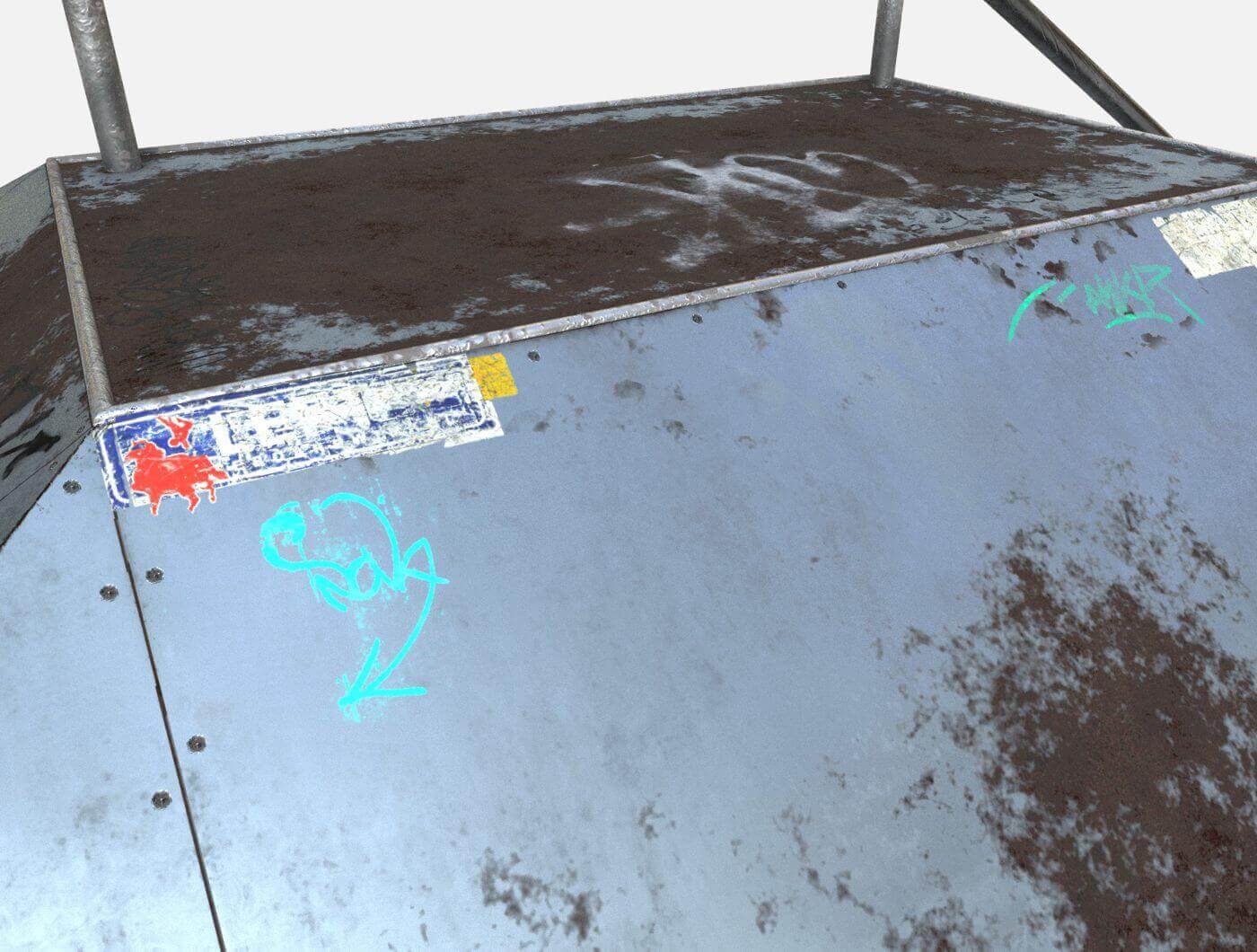 Skate Ramp with Rail - 3D Model by Daniel Mikulik