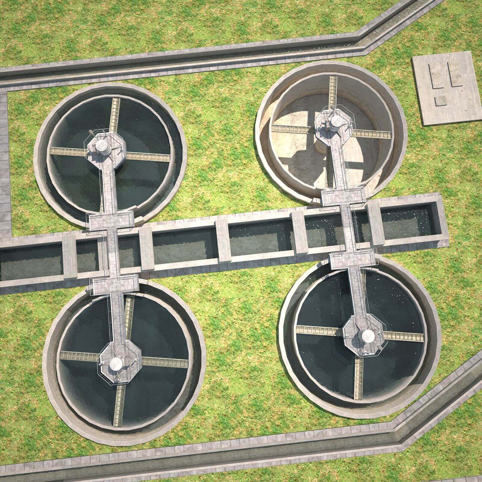 Water Treatment Plant - 3D Model by Daniel Mikulik