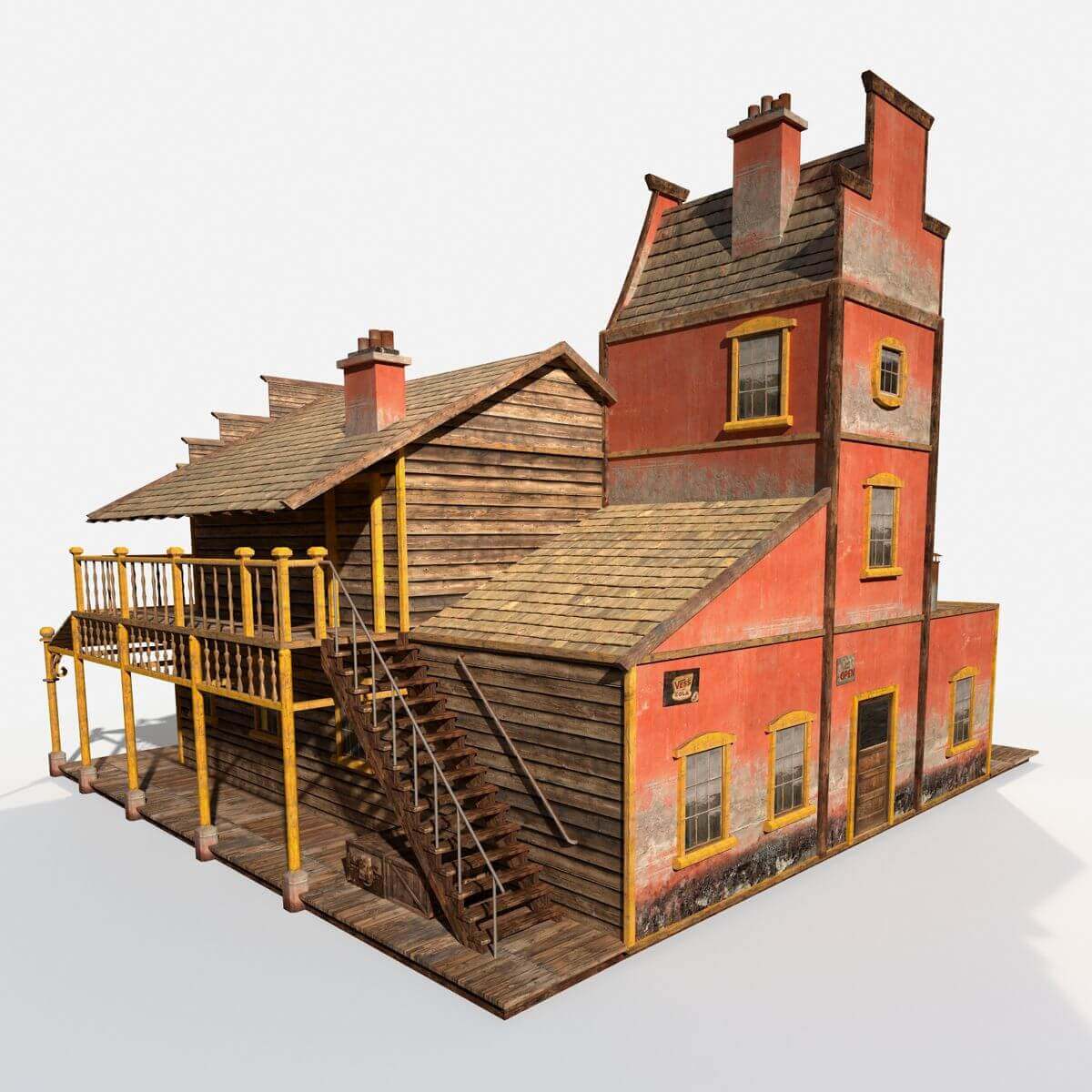 Western Saloon - 3D Model by Daniel Mikulik