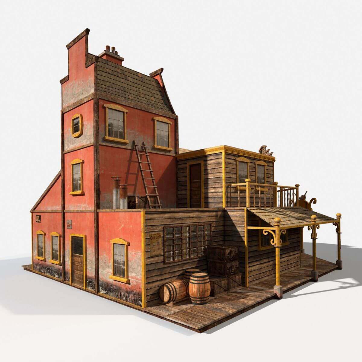Western Saloon - 3D Model by Daniel Mikulik