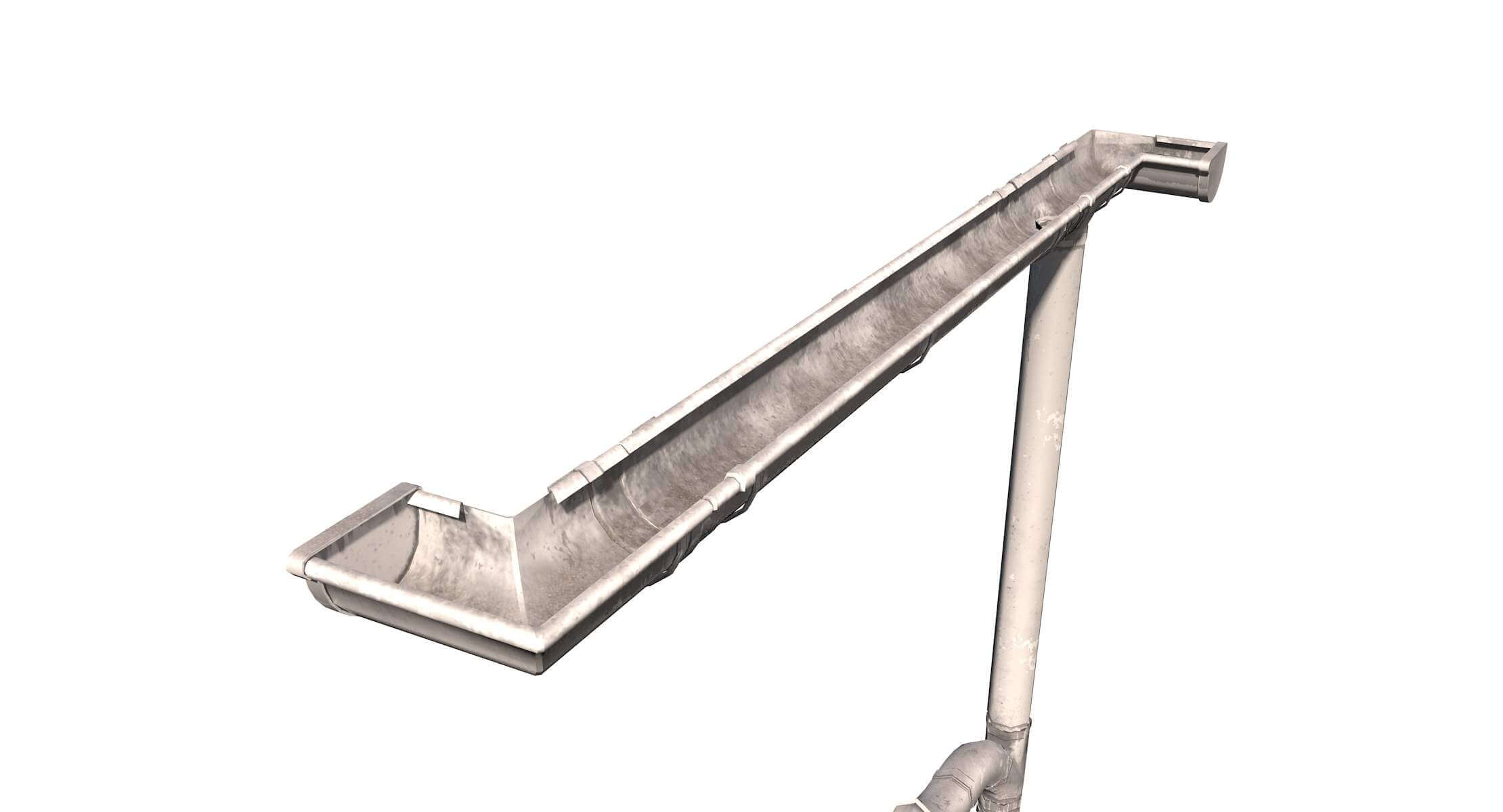 White Plastic Gutter System - 3D Model by Daniel Mikulik