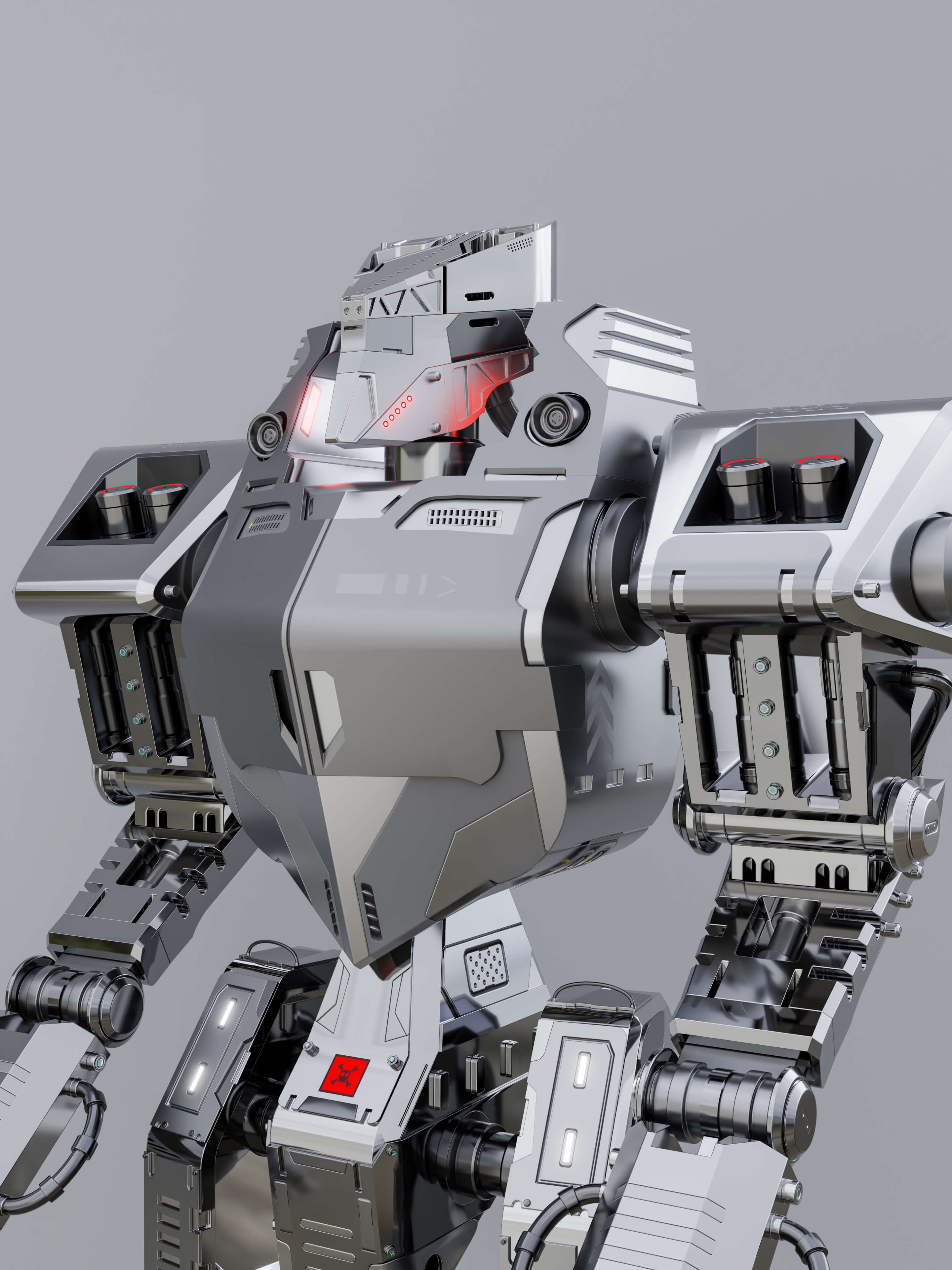 MECHA B-02 3D Render, Digital Art by Danistry