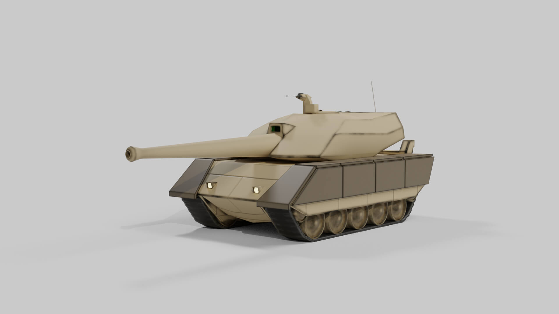 Low Poly Stylized Battle Tank - 3D Model by Daniu3d