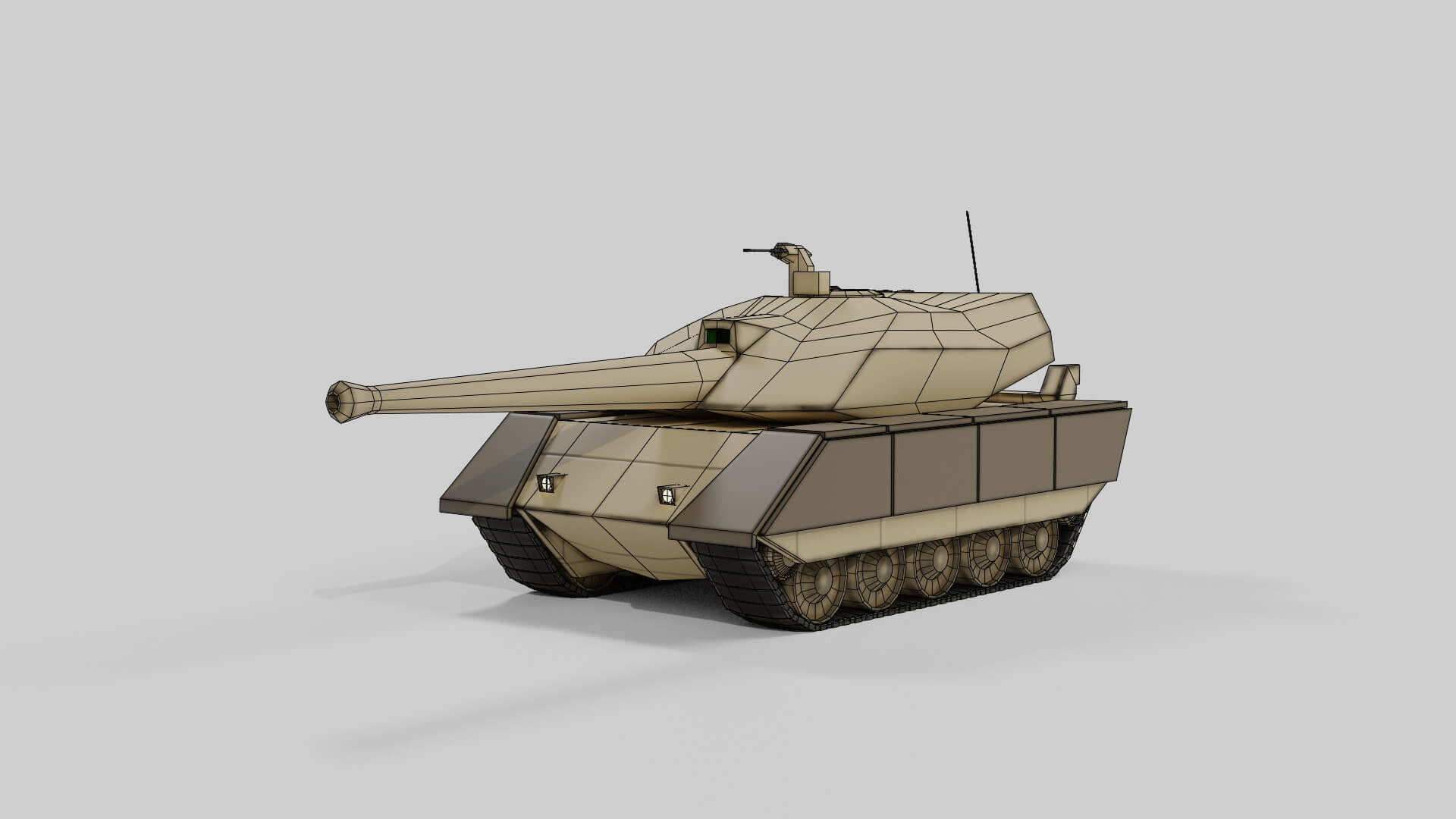 Low Poly Stylized Battle Tank - Free 3D Model by Daniu3d