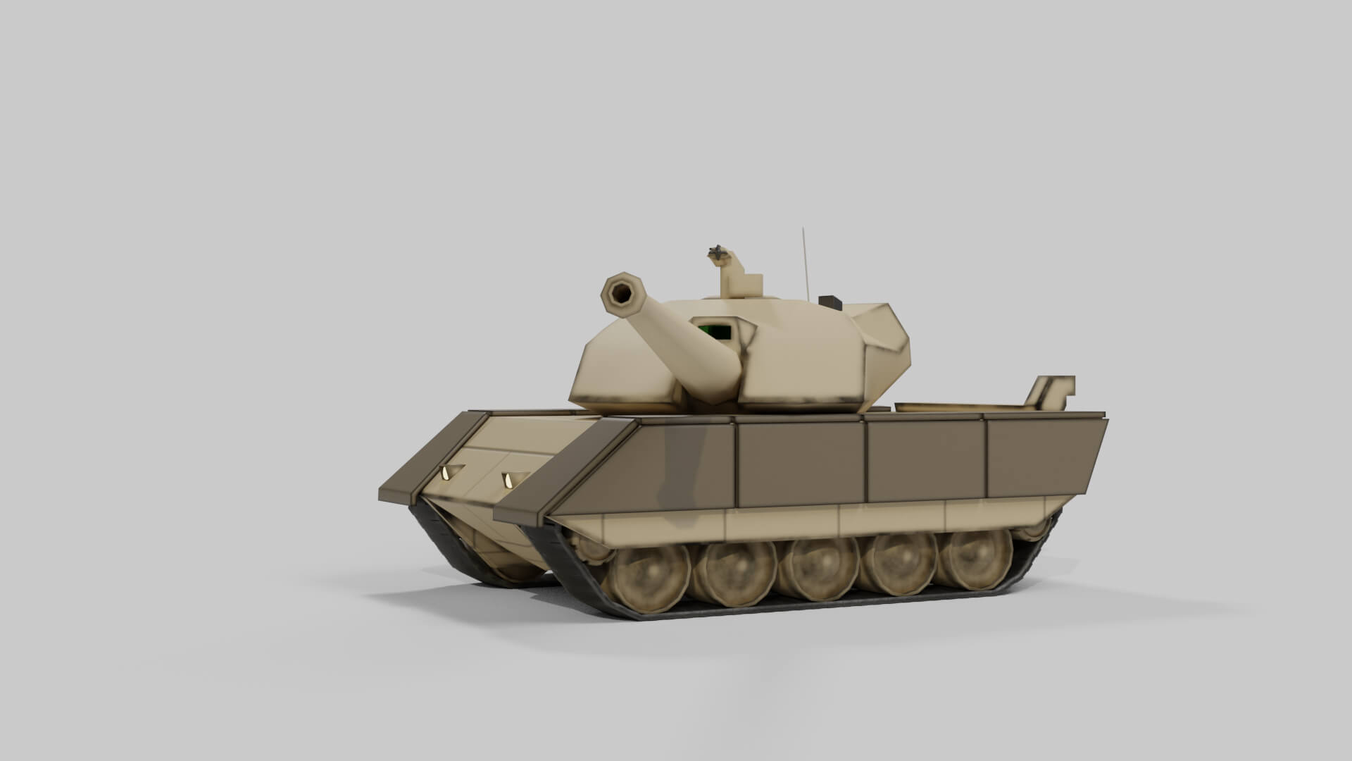Low Poly Stylized Battle Tank - Free 3D Model by Daniu3d
