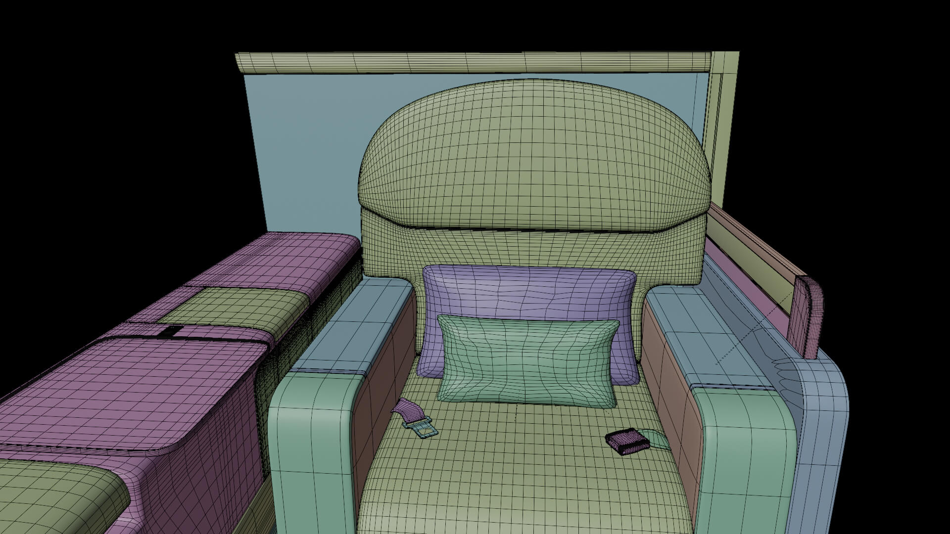 Realistic Luxury Airplane Seat - 3D Model by Daniu3d