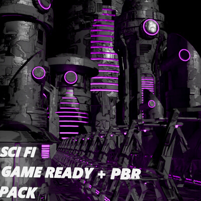 Sci-Fi Game Ready + PBR Kitbash 3D Model by dann1ss1mm0