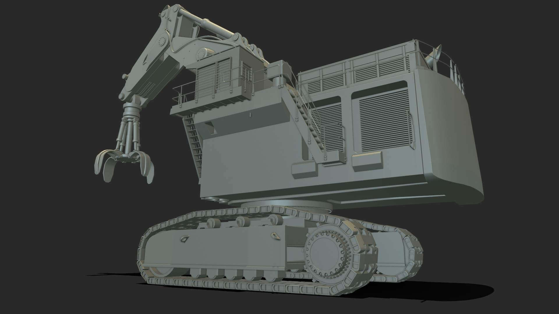 Excavator With Rig (Maya) - Free 3D Model by DannyK
