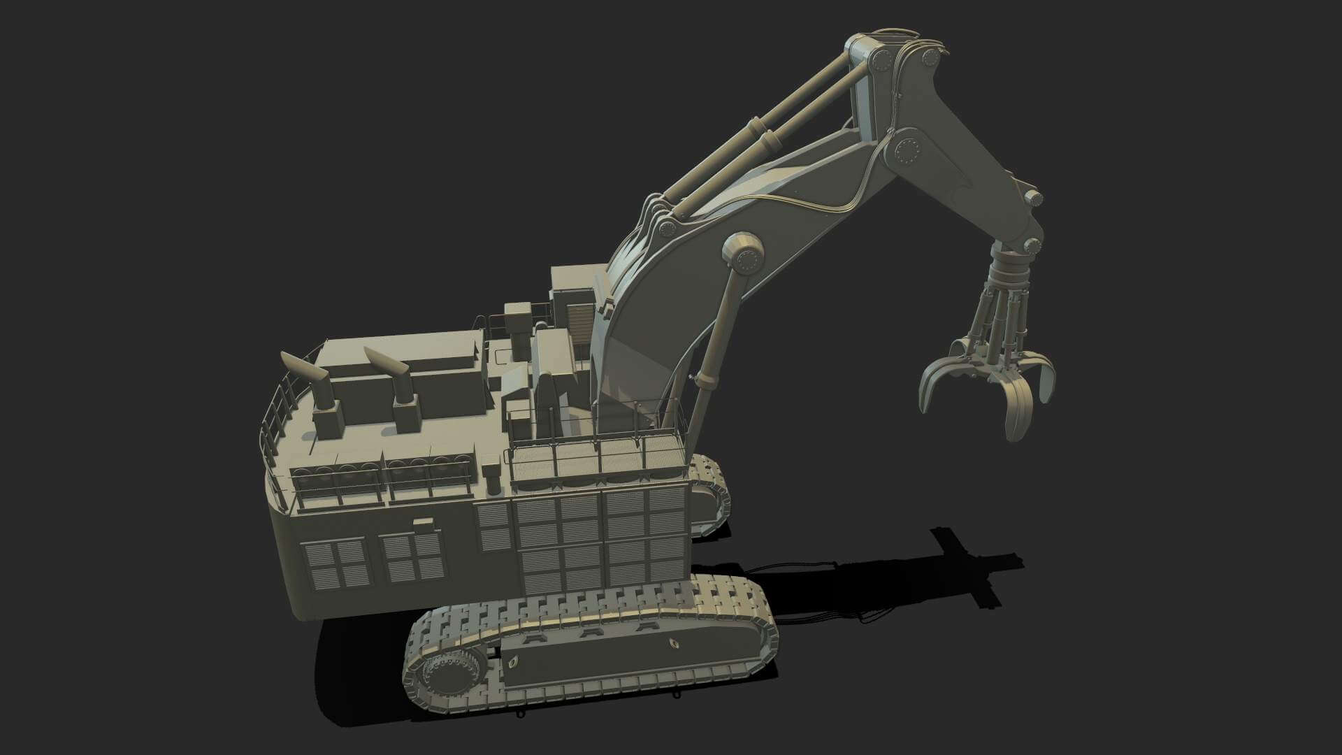 Excavator With Rig (Maya) - Free 3D Model by DannyK