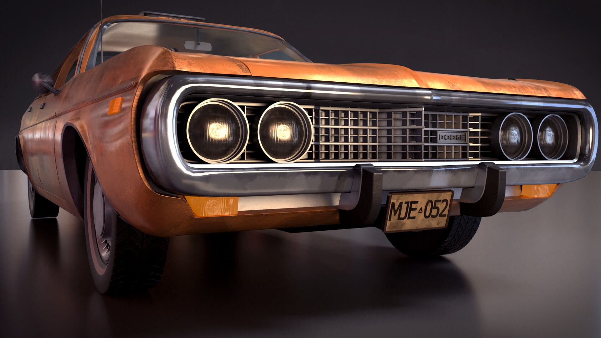 Taxi - 1970s 3D Render | RenderHub Gallery