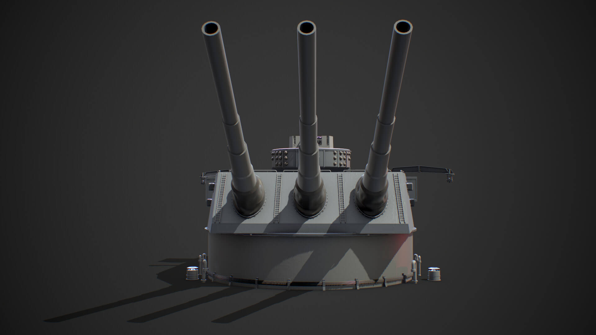 USS Iowa 16Inch Main Guns 3D Render, Digital Art by DannyK