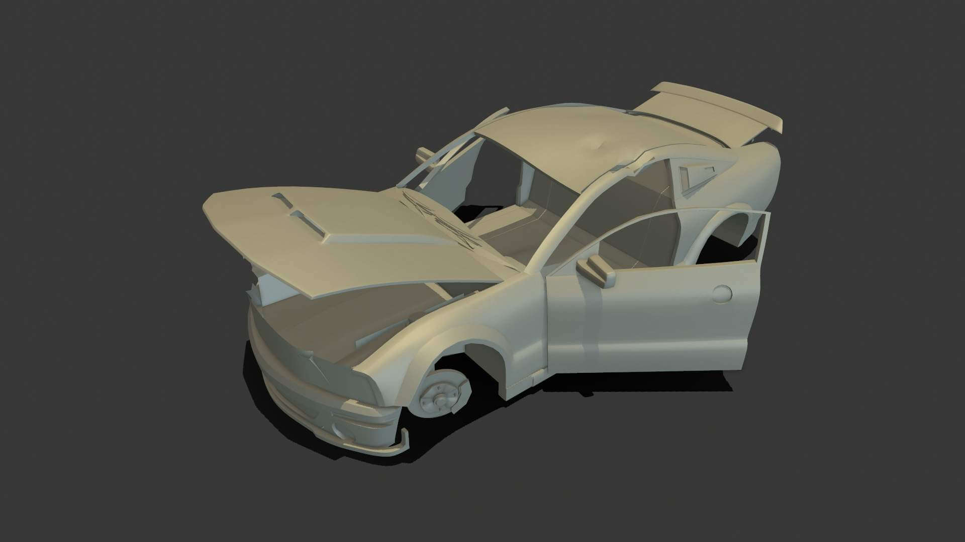 Wrecked Car - Free 3D Model by DannyK