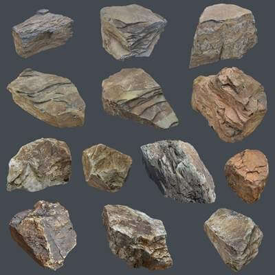 Real Rocks and Stones Pack - 3D Model by DanRo