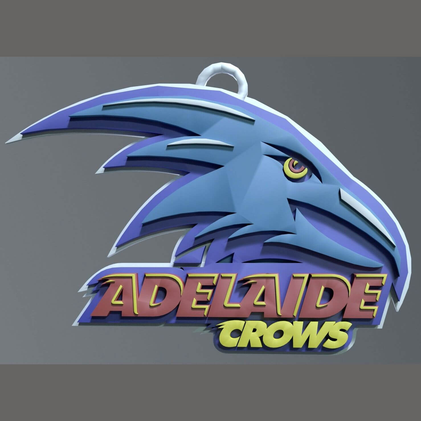 Adelaide Crows Printable and Renderable Badge - 3D Model by danyelon