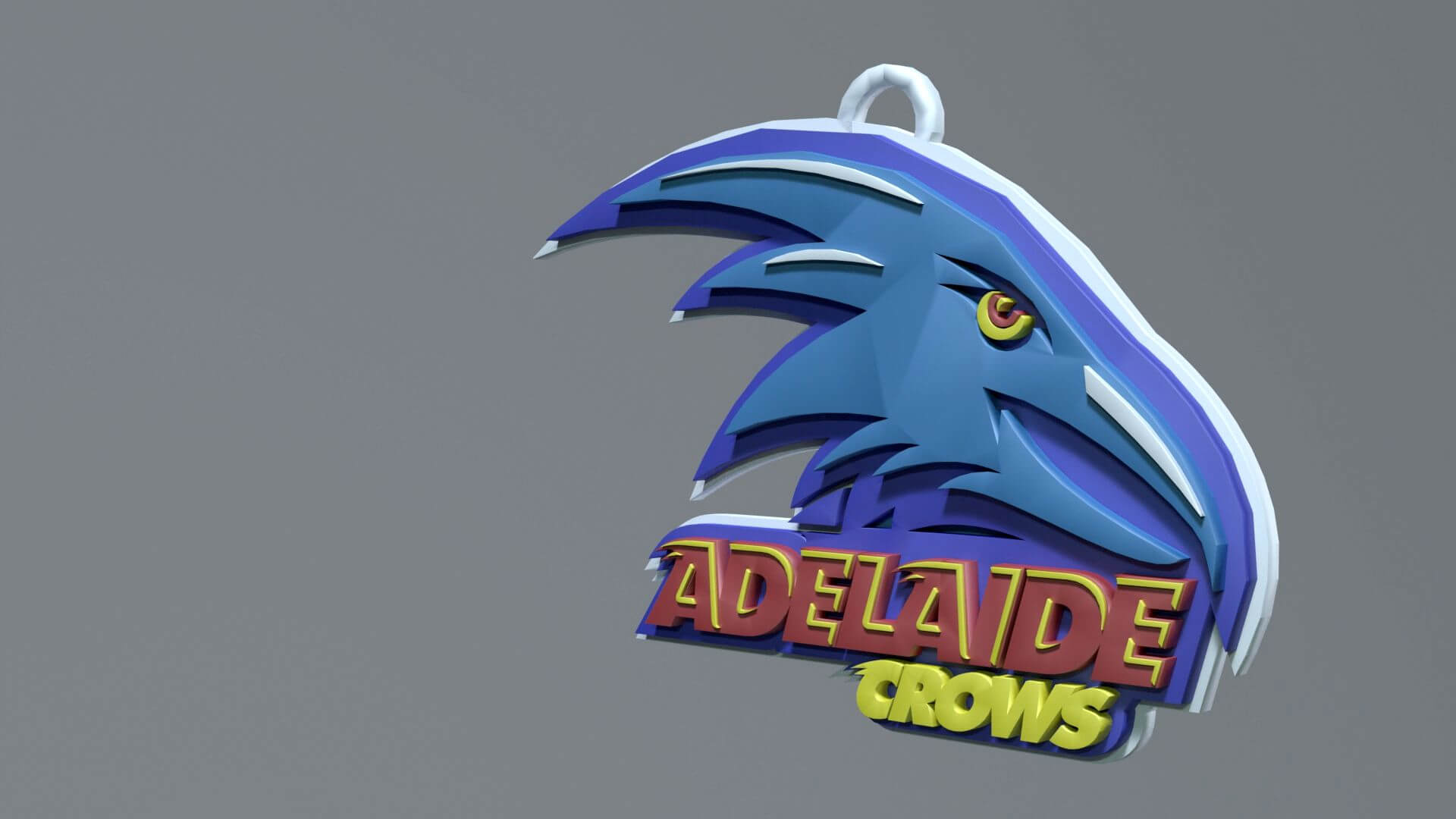 Adelaide Crows Printable and Renderable Badge - 3D Print Model by danyelon