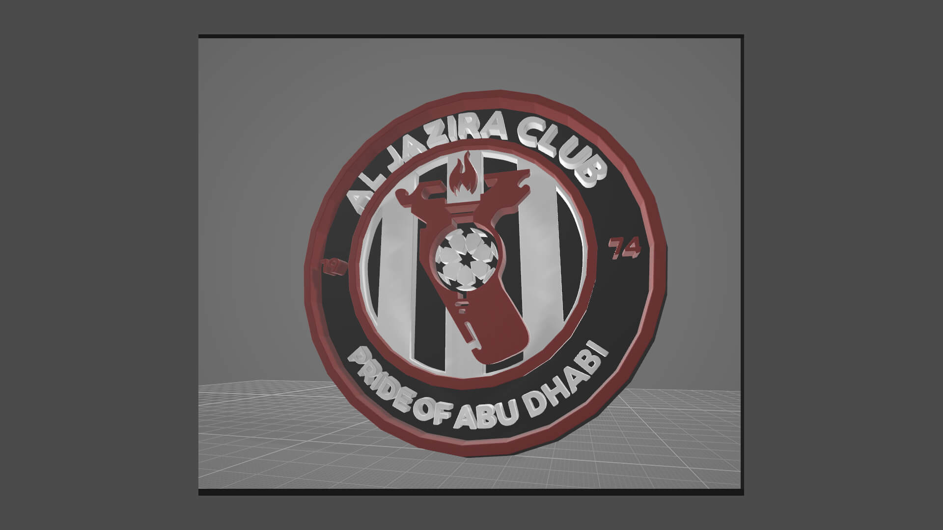 Al Jazira Club Logo Keychan Printable and Renderable - 3D Print Model ...