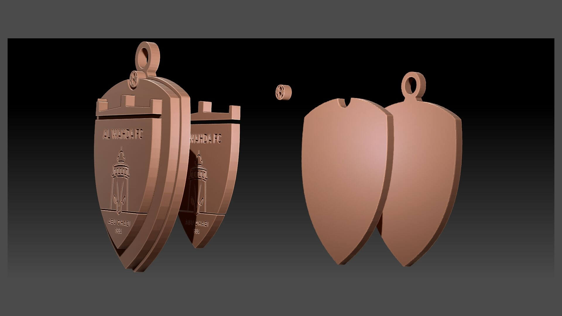 Al Wahda FC Logo Keychan Printable and Renderable - 3D Print Model by ...