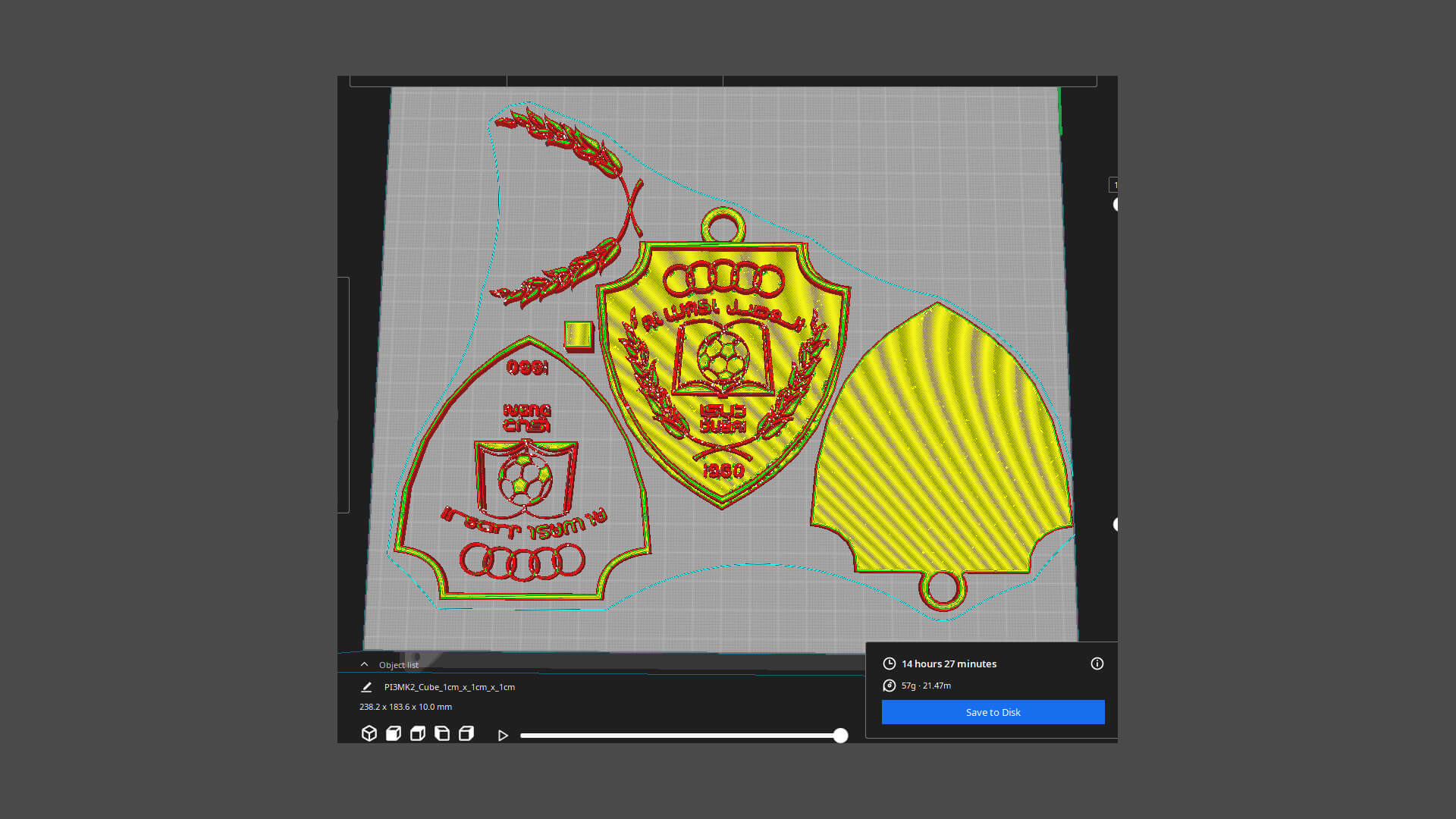 Al Wasl SC Logo Keychan Printable and Renderable - 3D Print Model by ...