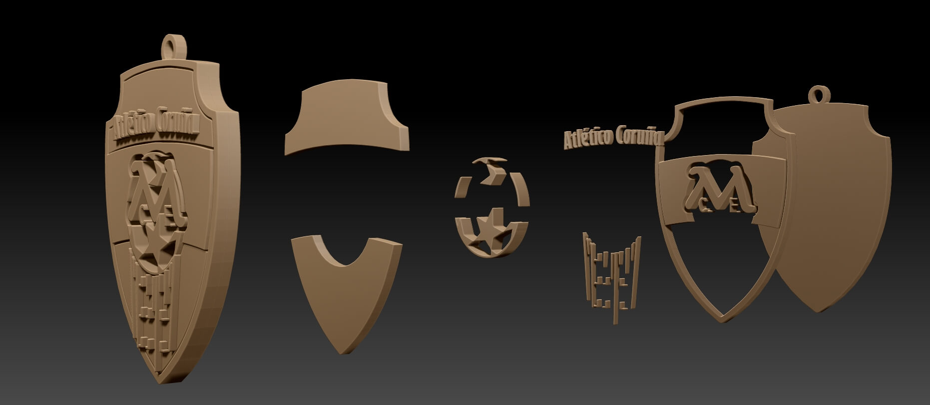 Atl Tico Coru a Printable and Renderable Shield Keychan - 3D Print ...