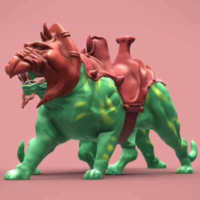 Battle Cat & Cringer - 1982 Version 3D Model by danyelon