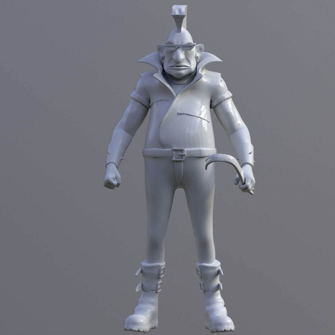 Bebop Pre-mutation - TMNT 1987 3D Model by danyelon