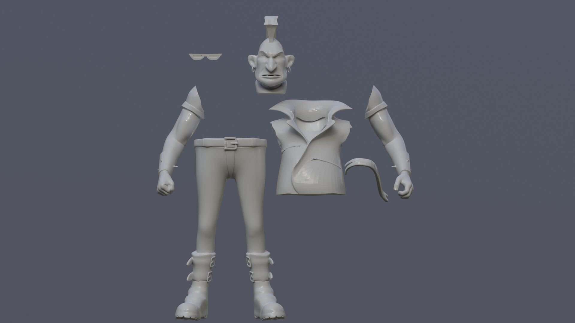 Bebop Pre-mutation - TMNT 1987 3D Model by danyelon