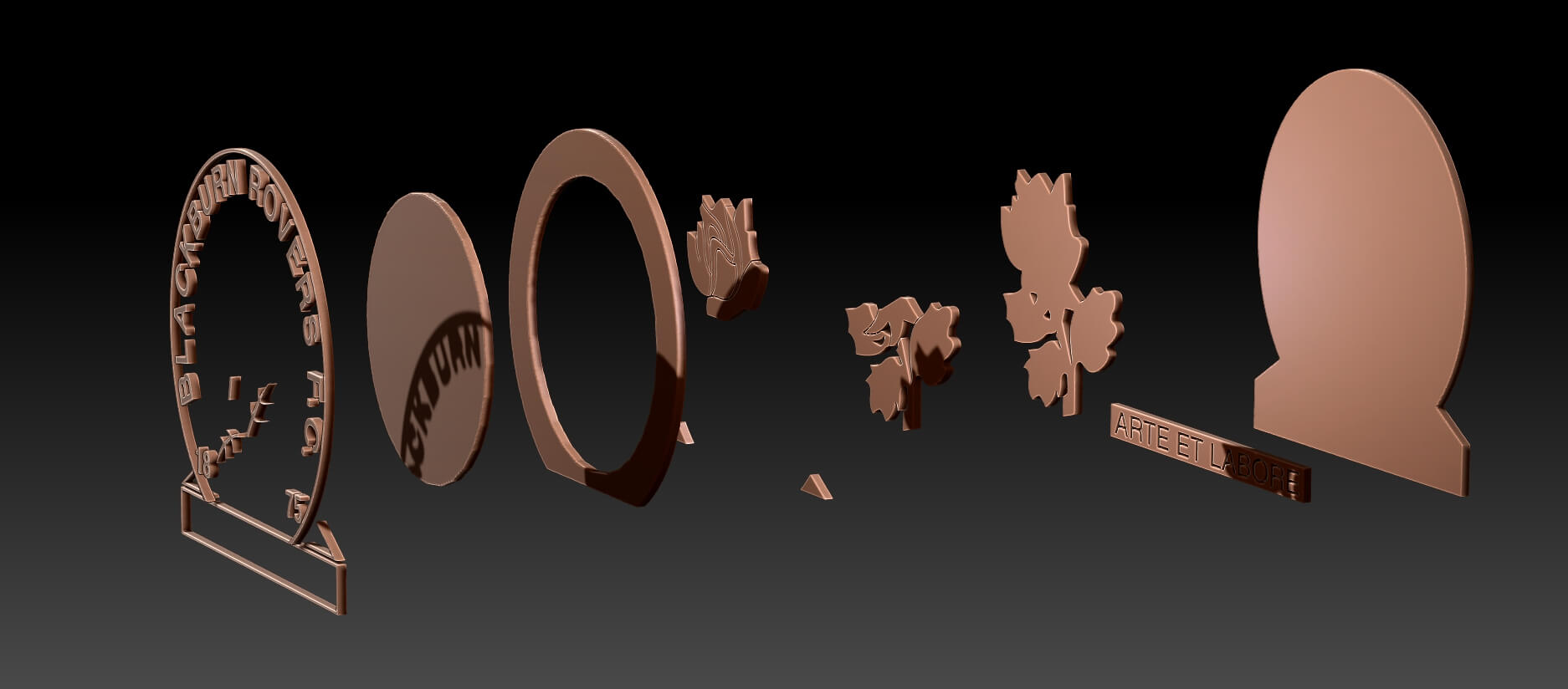 Blackburn Rovers FC Keychan Logo Printable and Renderable - 3D Model by ...