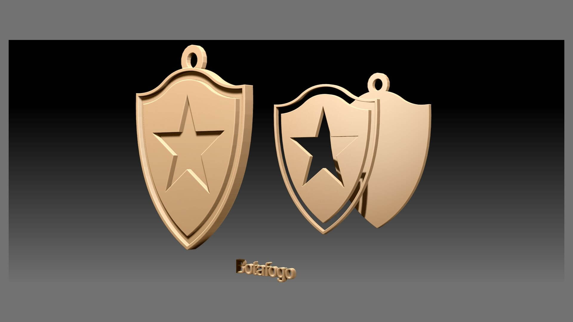 Botafogo Logo Printable and Renderable Logo Shields Keychan - 3D Model ...