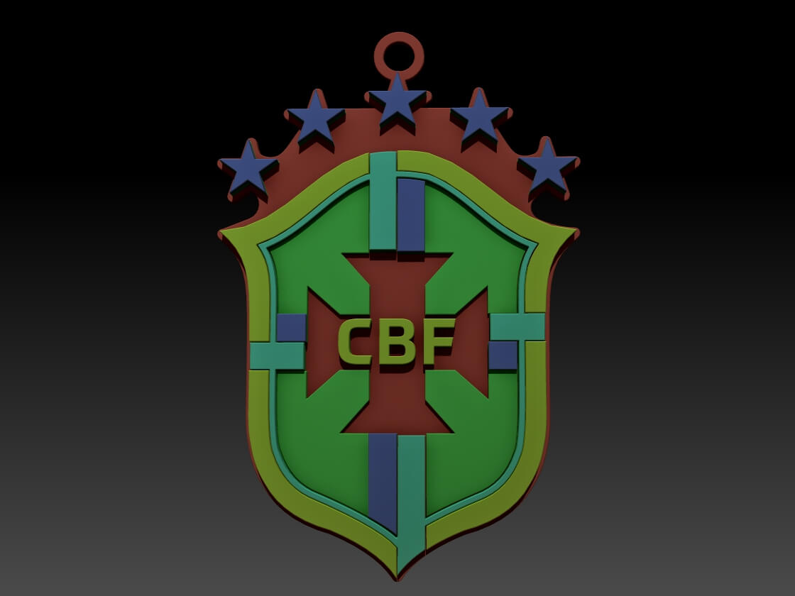 Brazil National Team Keychain Color Printable and renderable - 3D Model ...