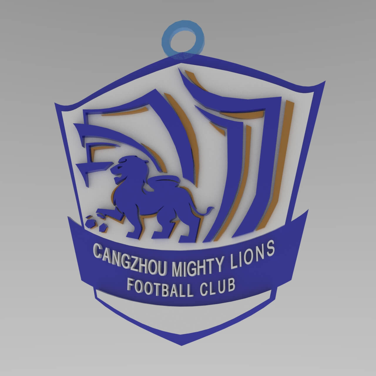 Cangzhou Mighty Lions Logo Team Printable and PBR - 3D Print Model by danyelon