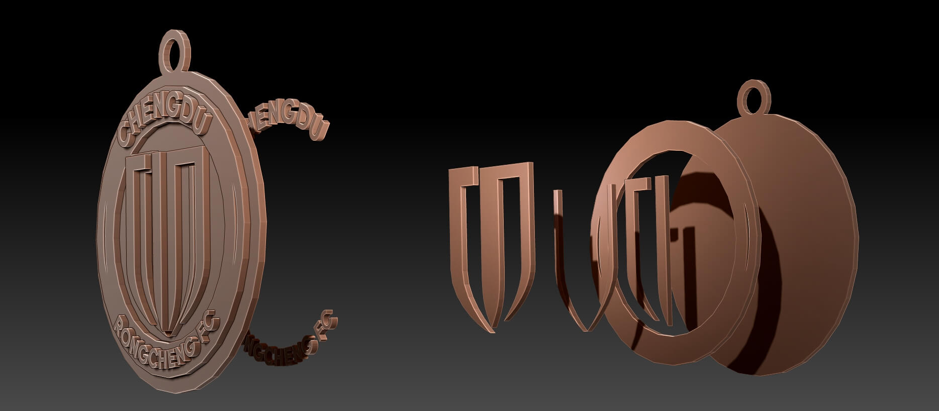 Chengdu Rongcheng Logo Team Printable and PBR - 3D Print Model by danyelon