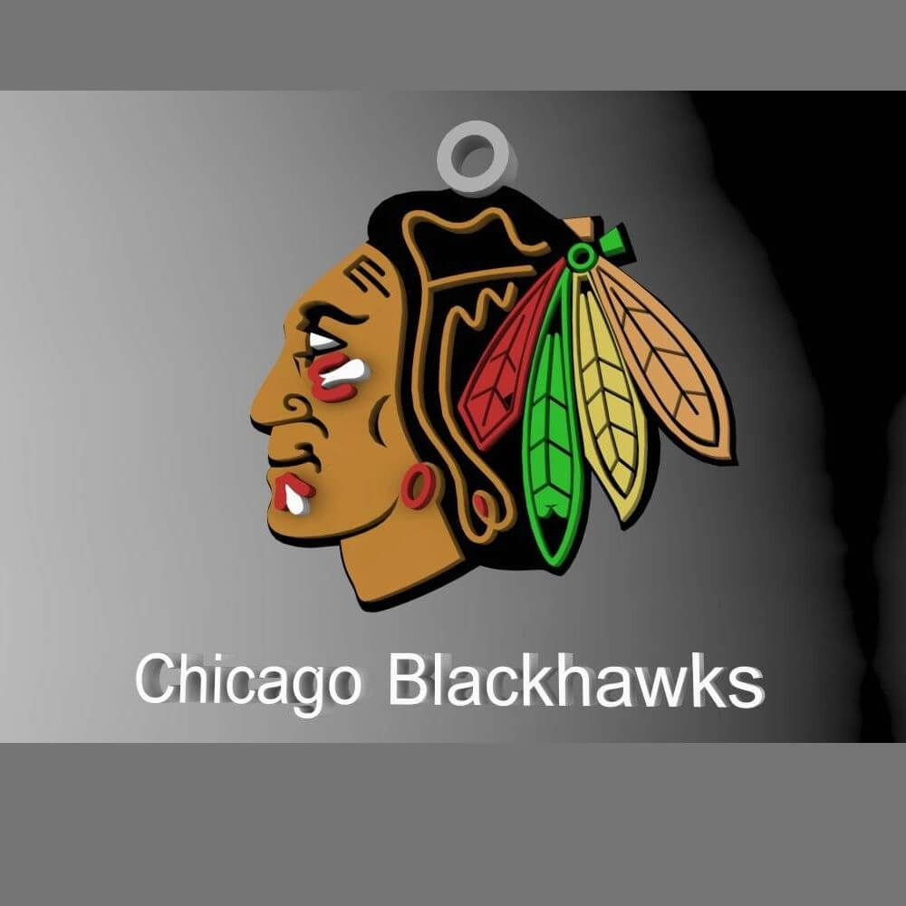 Chicago Blackhawks Logo Shield Printable and Renderable Keyc - 3D Print ...
