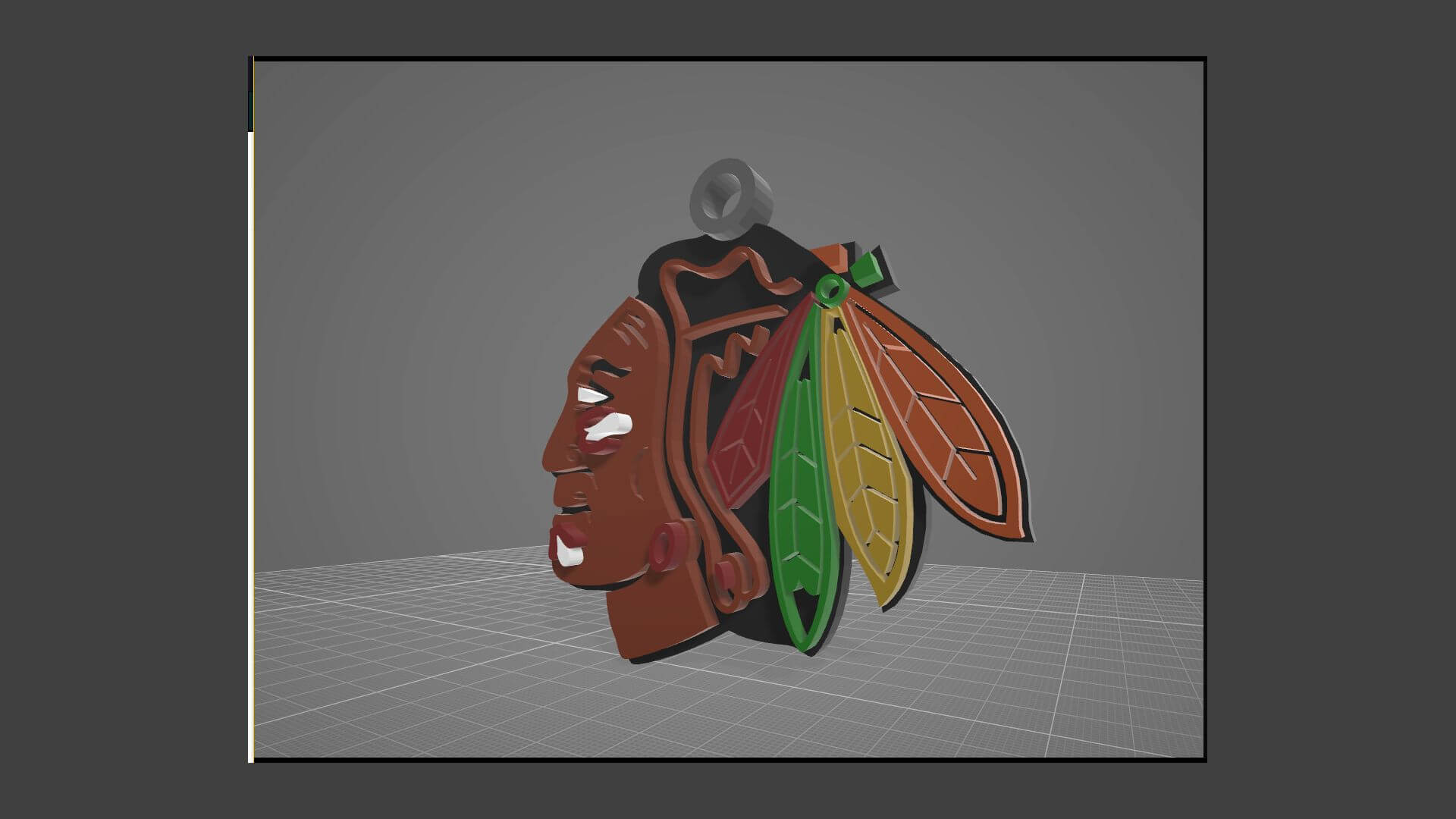 Chicago Blackhawks Logo Shield Printable and Renderable Keyc - 3D Print ...