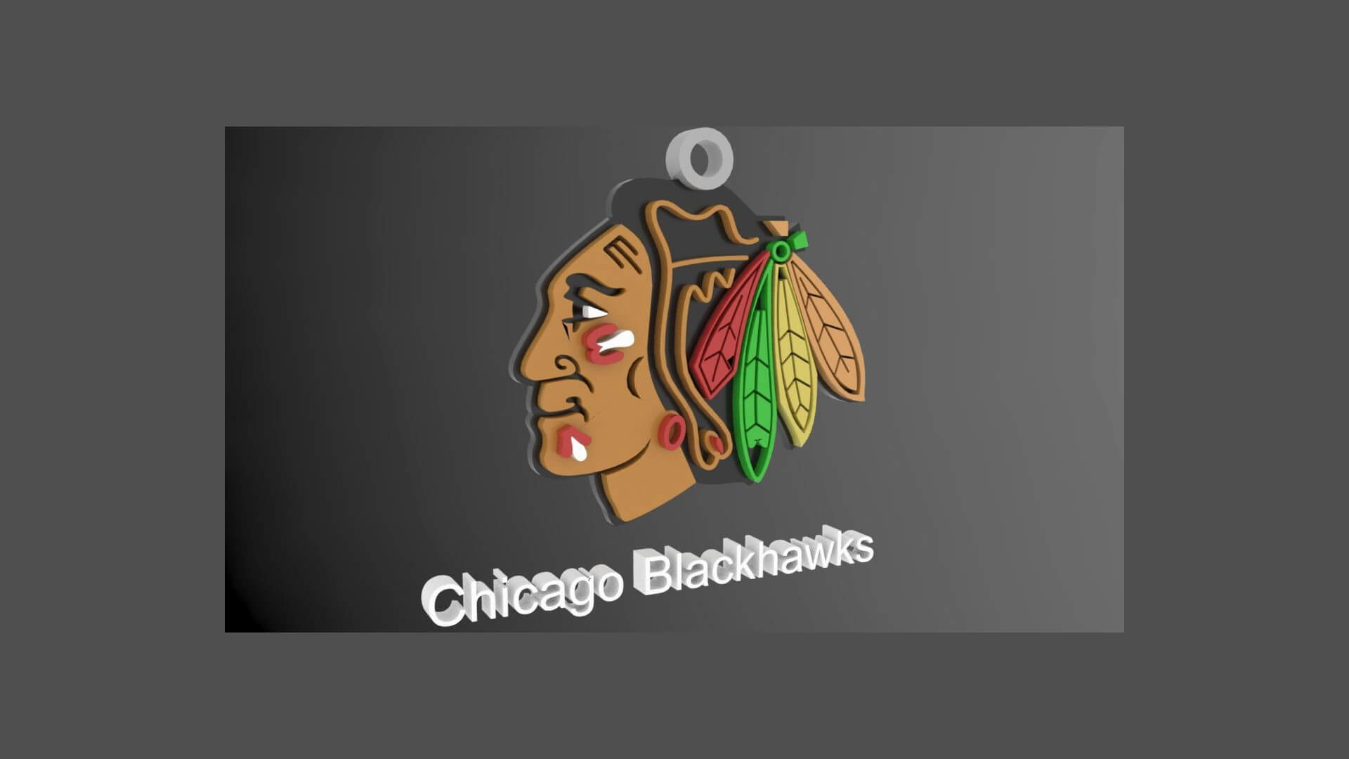 Chicago Blackhawks Logo Shield Printable and Renderable Keyc - 3D Print ...