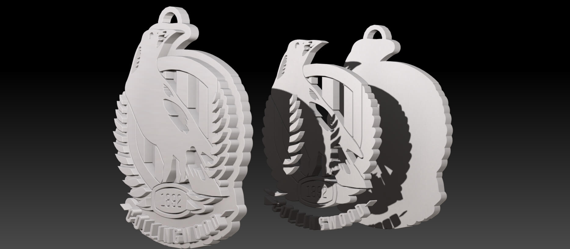 Collingwood Printable and Renderable Badge - 3D Model by danyelon