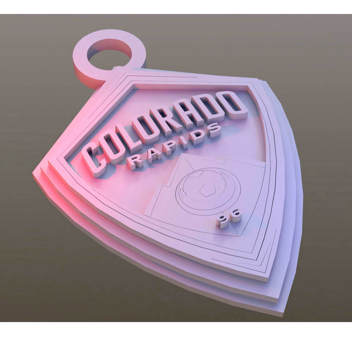 Colorado Rapids Logo Keychan Printable and Renderable - 3D Print Model ...