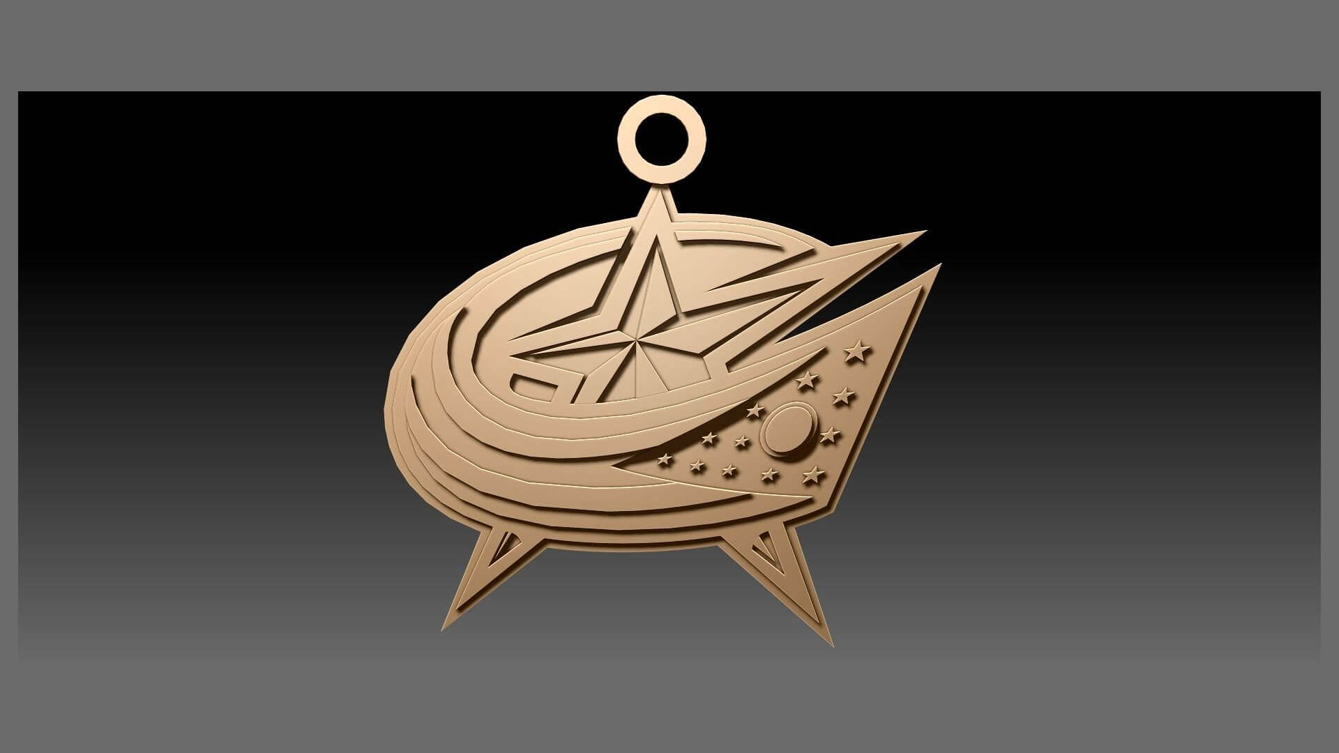 Columbus Blue Jackets Logo Shield Printable and Renderable K - 3D Print ...