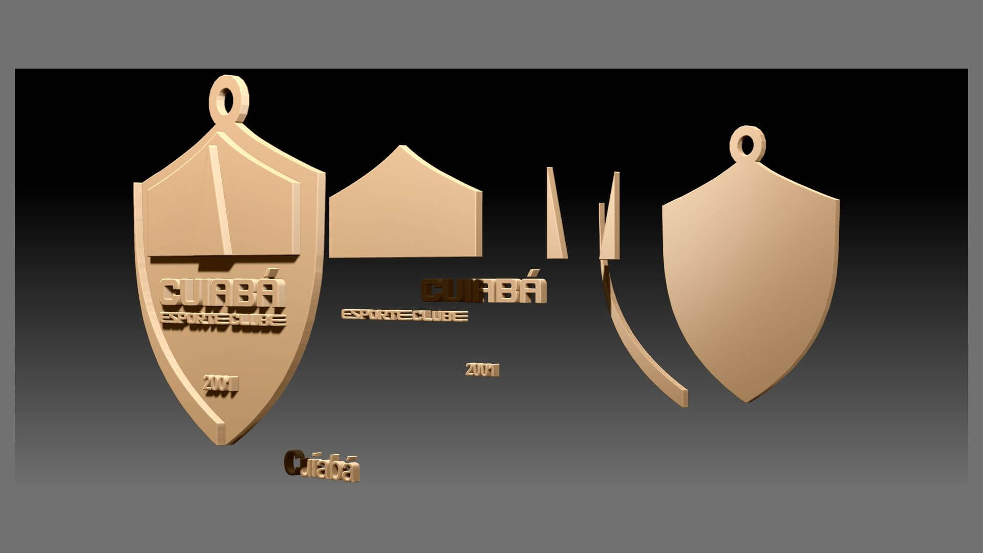 Cuiaba Logo Printable and Renderable Logo Shields Keychan - 3D Print ...