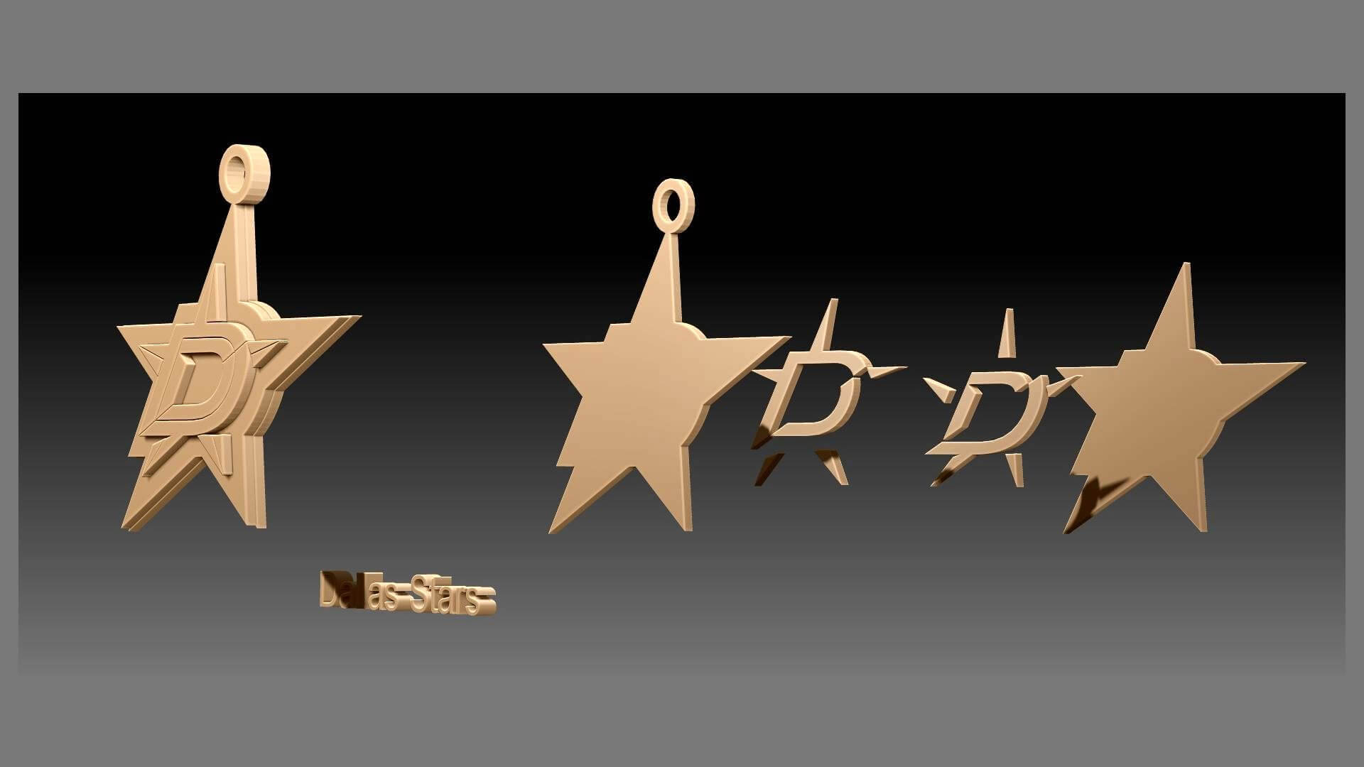 Dallas Stars Logo Shield Printable and Renderable Keychan - 3D Print ...
