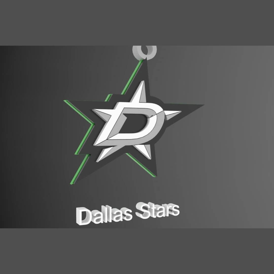 Dallas Stars Logo Shield Printable and Renderable Keychan - 3D Print ...