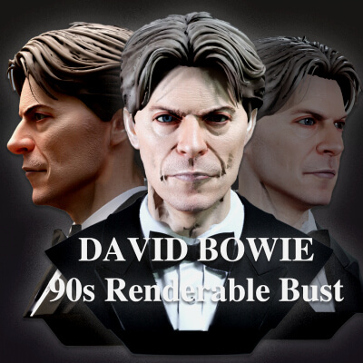 David Bowie 90s Renderable Bust - 3D Model by danyelon