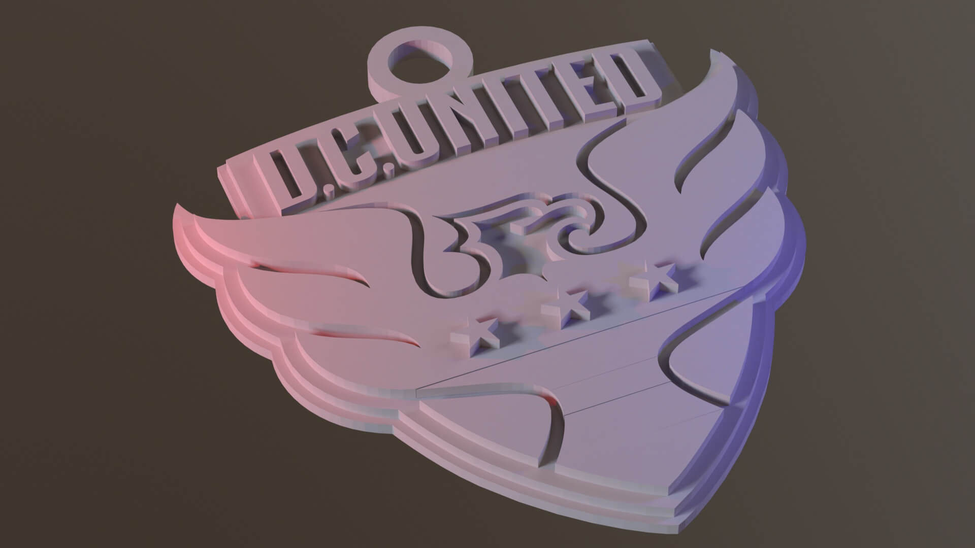 DC United Logo Keychan Printable - 3D Print Model by danyelon