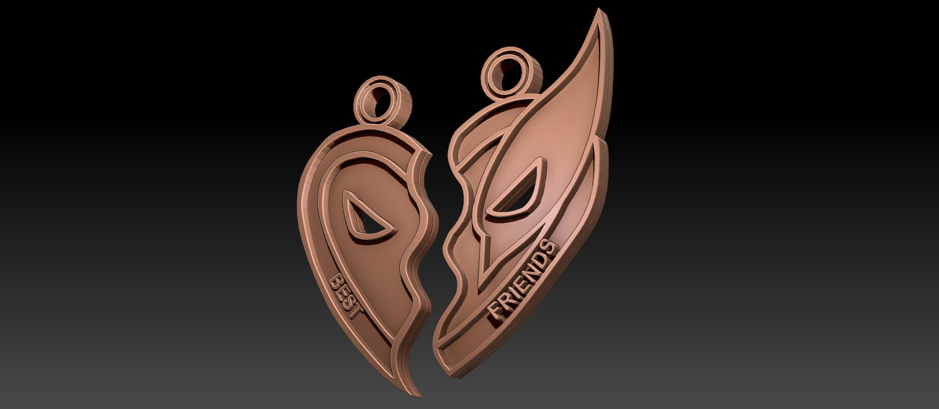 Deadpool 3 Necklace Printable and Renderable - 3D Model by danyelon