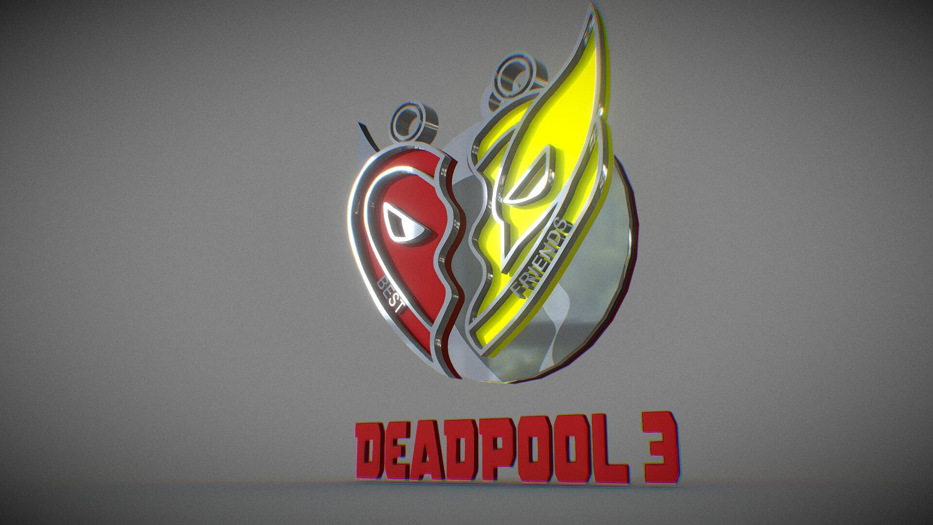 Deadpool 3 Necklace Printable and Renderable - 3D Model by danyelon
